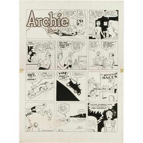 Bob Montana - Archie Sunday Comic Strip Original