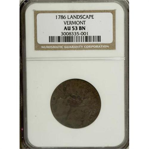 1786 COPPER Vermont Copper, VERMONTENSIUM AU53