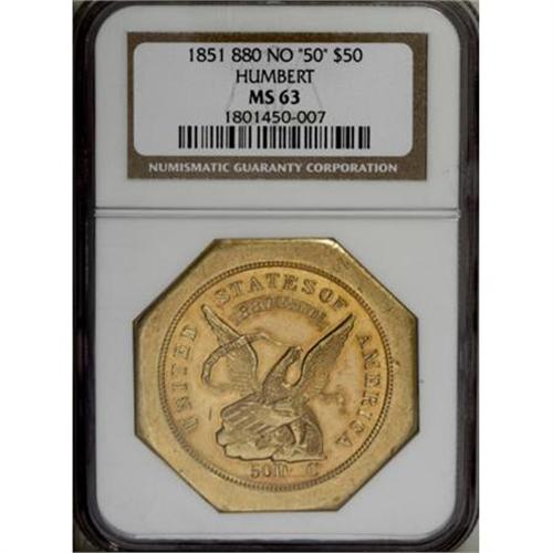1851 $50 LE Humbert Fifty Dollar, 880 Thous.