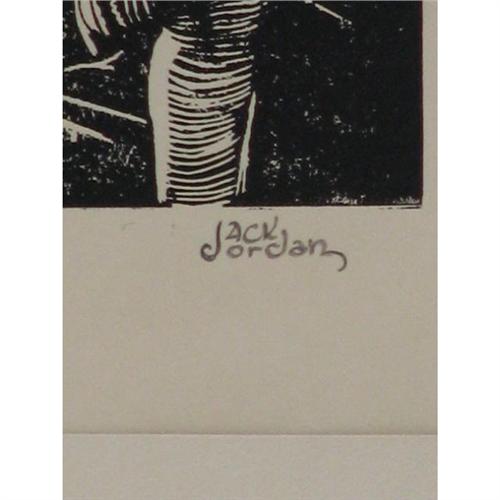 Jack Jordan (LA, 1925- ) Woodcut New Orleans