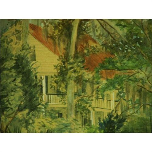Anna Colquitt Hunter Watercolor WHITE BLUFF CRISFIELD Savannah Artist