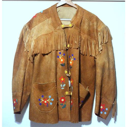 Cree Mens Beaded Moose Hide Jacket