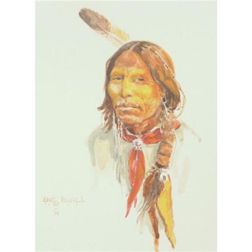 Dave Powell Watercolor Kiowa Indian