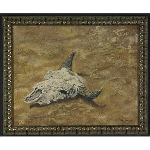 MIXED MEDIA TED WINGER STEER SKULL