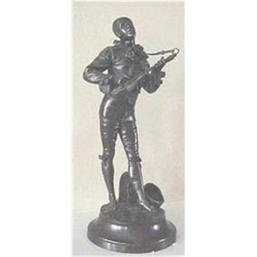 bronze bronze statue of a strolling minstral #1667310