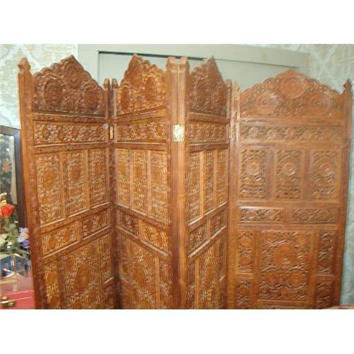 CARVED WOODEN DRESSING SCREEN ROOM DIVIDER #1683478
