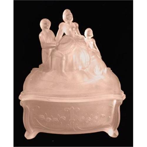 Martha Washington Pink Satin Glass Powder Jar #1699060