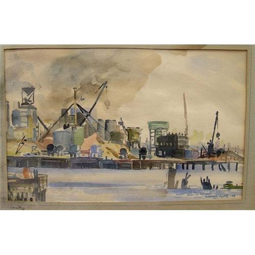 Art Deco WPA Industrial Watercolor Painting #1686863
