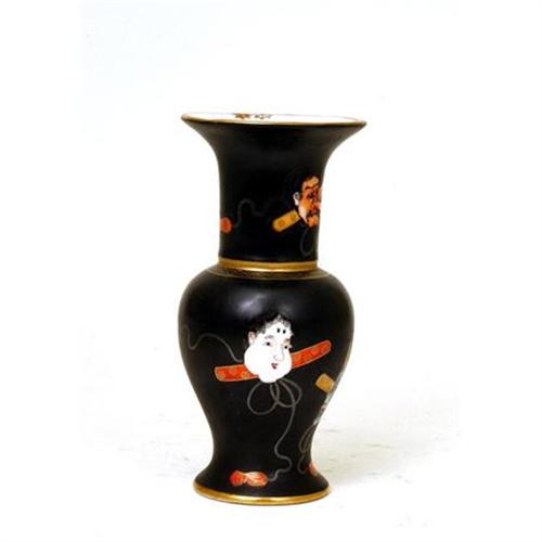 Old Japanese Kutani Imari Noh Mask Vase #1705733