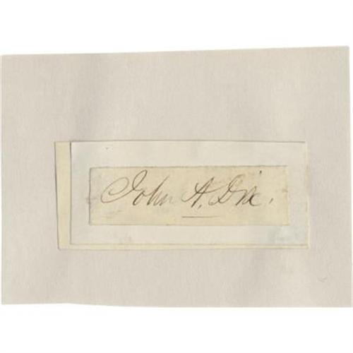 Treasury Secretary John Adams Dix Signature