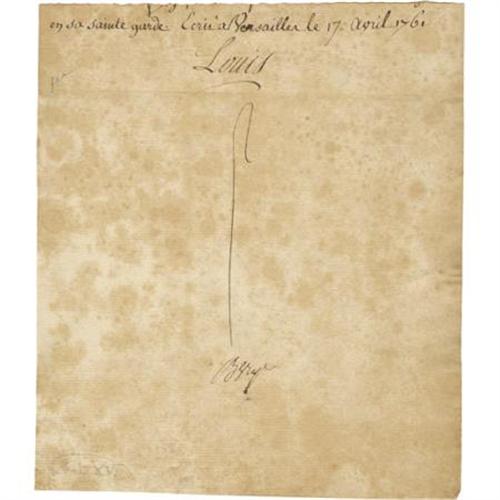 Louis XV of France Secretarial Signature