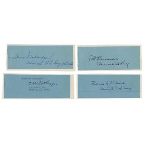 9 Signatures of WWII United States Admirals