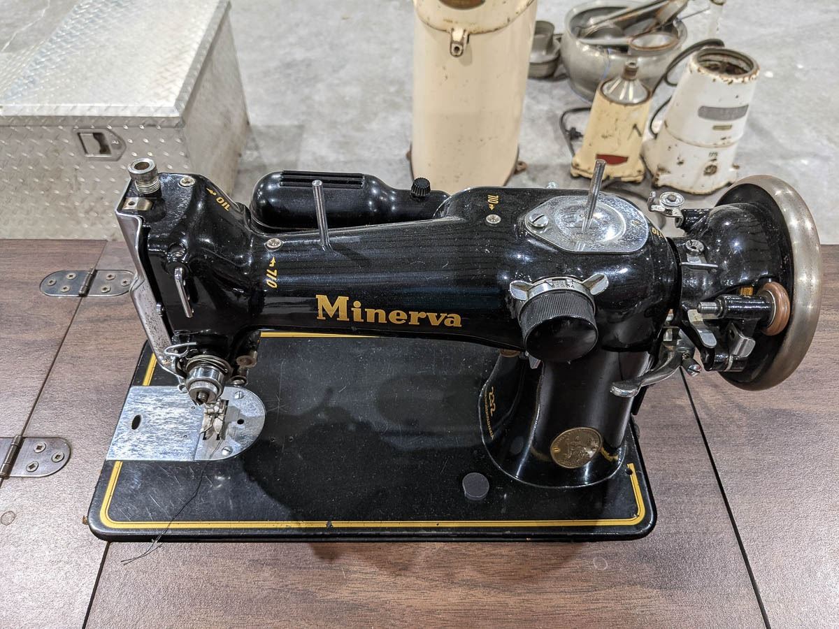 Vintage Minerva Electric Cabinet Sewing Machine
