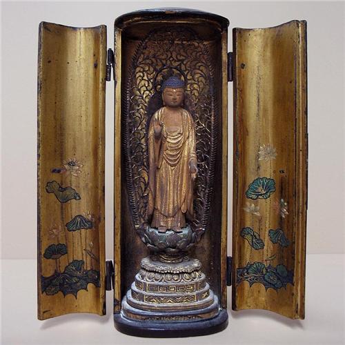 Japanese portable shrine of Amida Buddha;