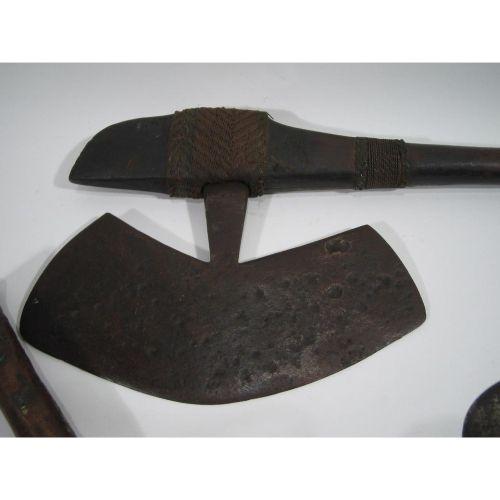 A COLLECTION OF FIVE NORTH AFRICAN HAND AXES,