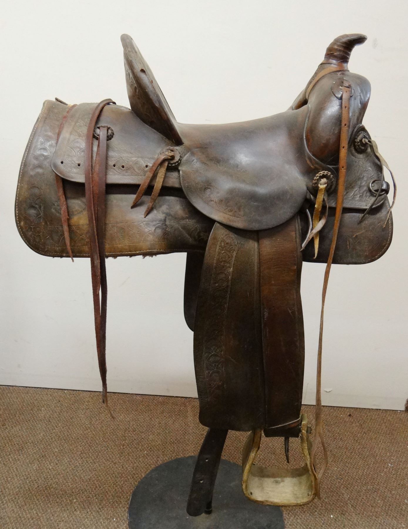 W. H. Richardson high-back saddle, Dillon Montana