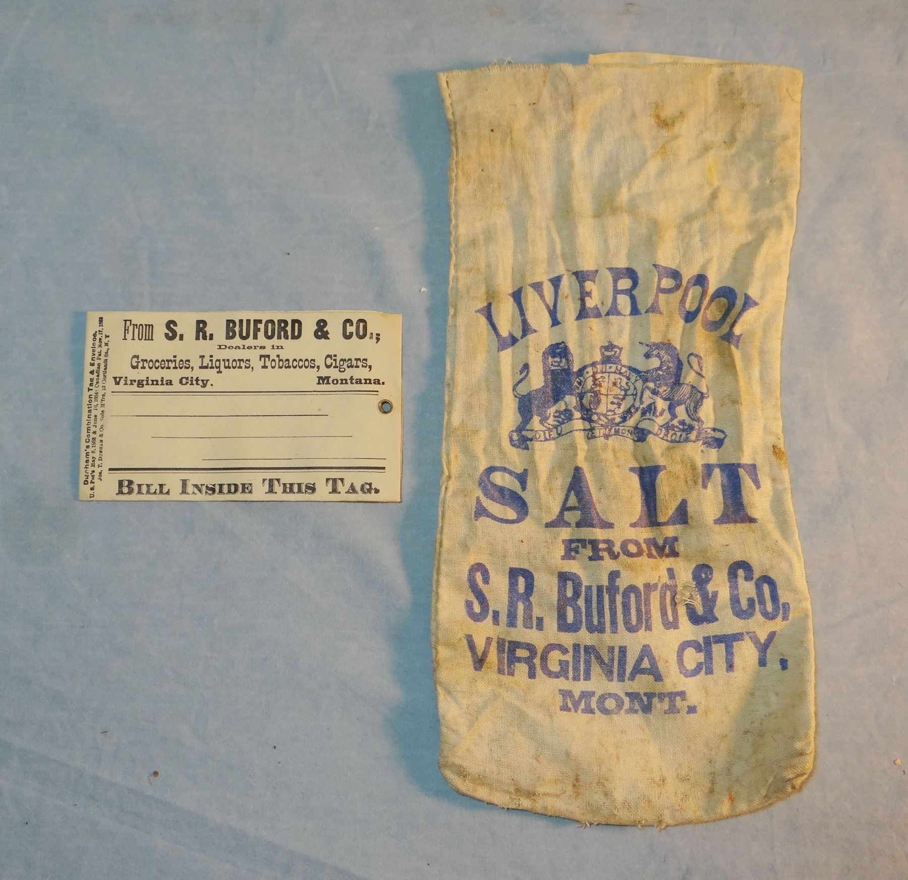 Vintage small salt sack, Liverpool Salt, S. R. Buford & Co., Virginia ...