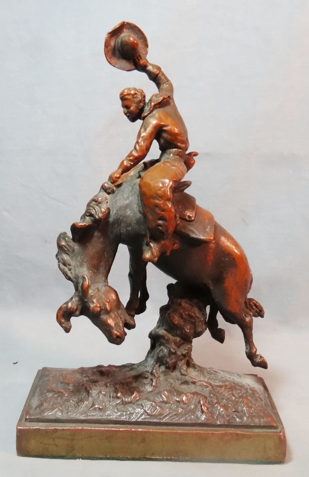 Herzel, Paul (1876-1956) metal sculpture, Bronc Rider, 10" h