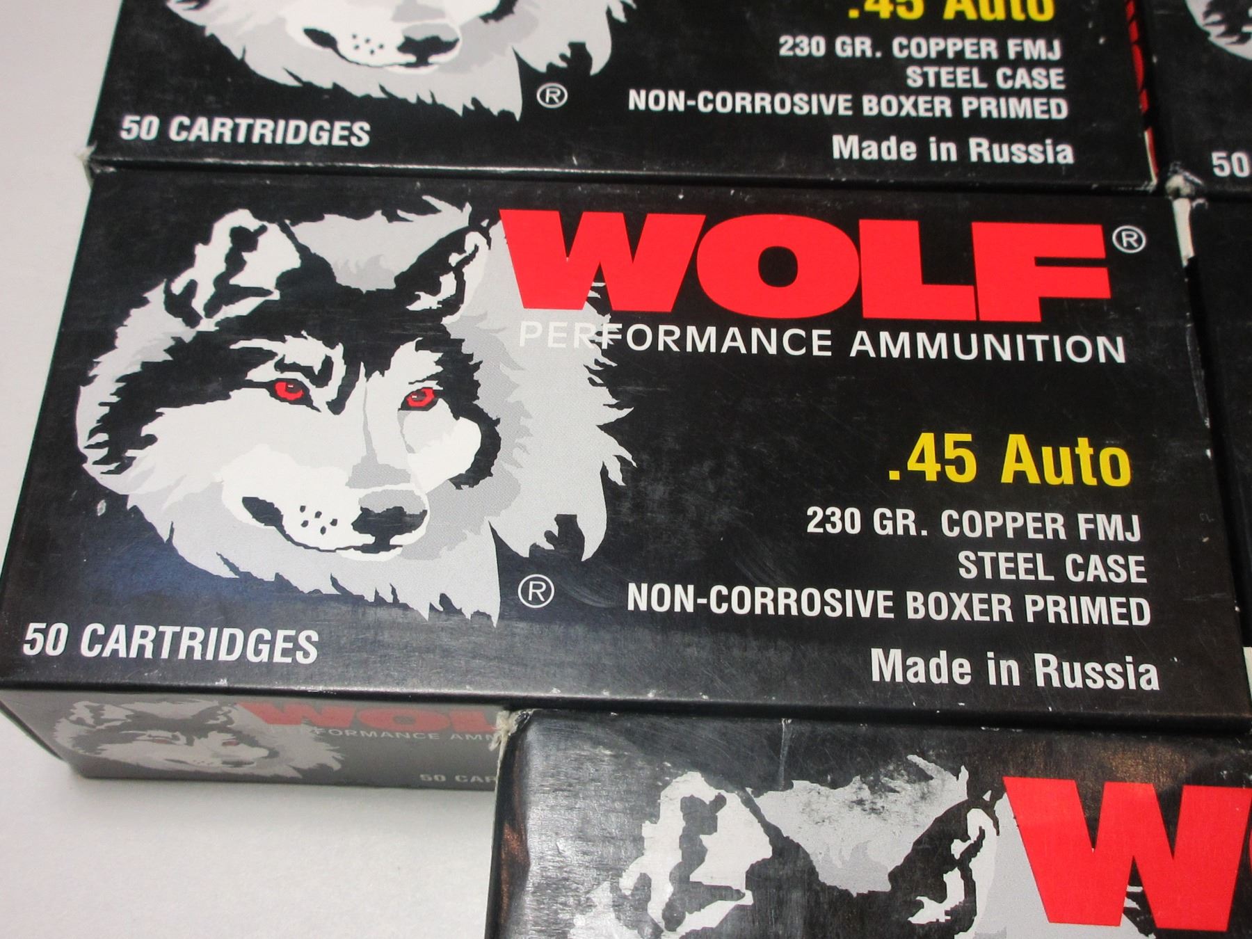 210 Rounds Of Wolf .45 Auto Ammo- 230 GR Copper FMJ- Steel Case
