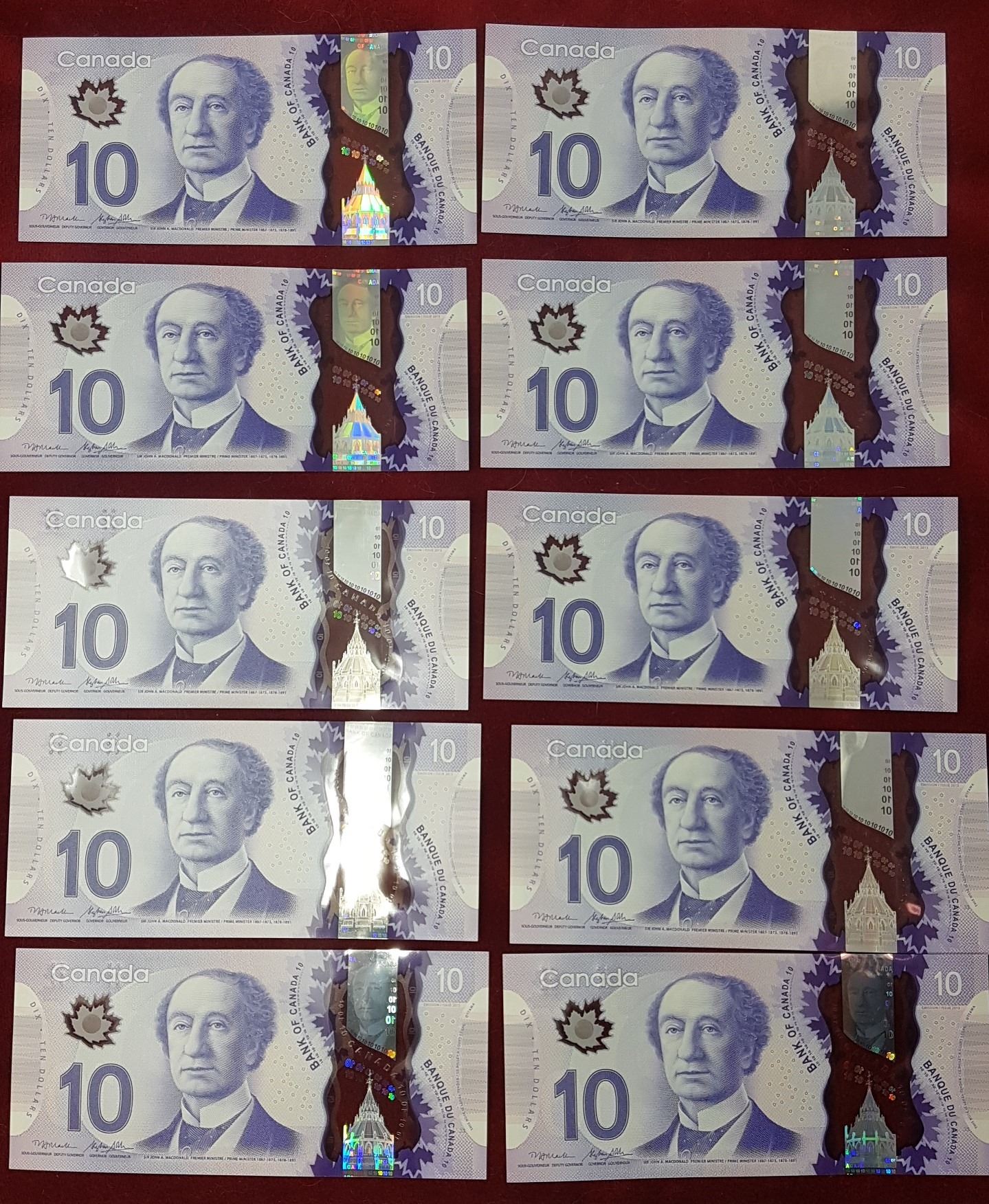 10 X 2013 Canadian 10 Dollar Bills Sequential Serial Numbers Schmalz 10-x-2013-canadian-10-dollar-bills-sequential-serial-numbers-schmalz