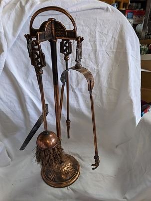 fireplace companion set copper