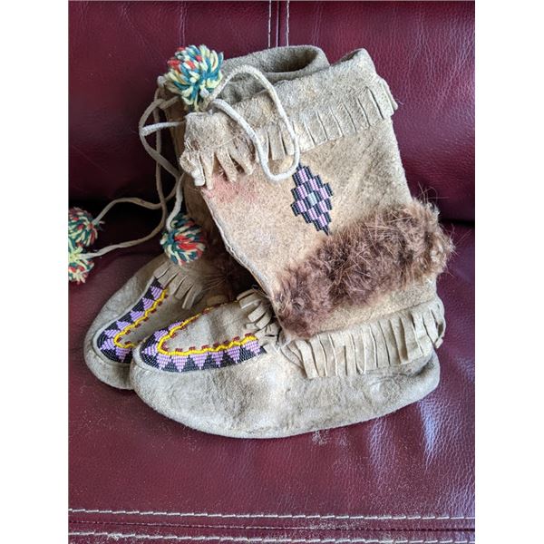 First Nations beaed mukluks