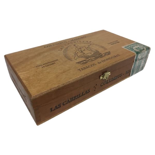 Las Cabrillas Wooden Cigar Box With Clipper Ship