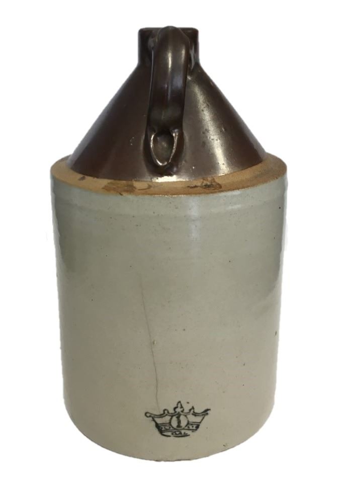 Vintage Robinson Ransbottom Blue Crown 1 Gallon Crock Jug With Handle