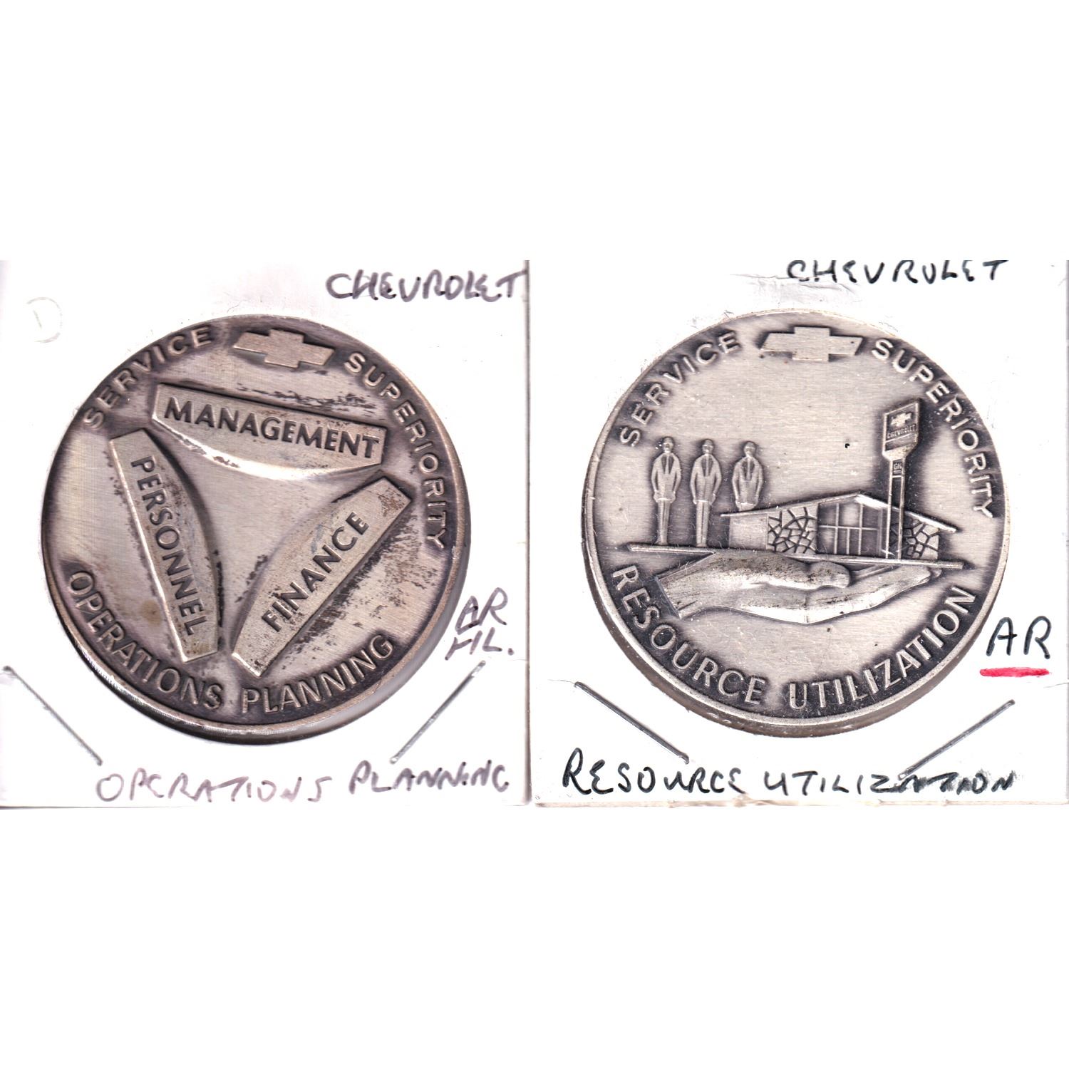 Pair of Chevrolet Service Supremacy Sterling Silver medals. These coins ...
