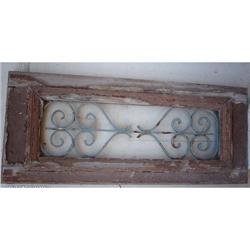 French Colonial Door Pine Iron Transom #1769086