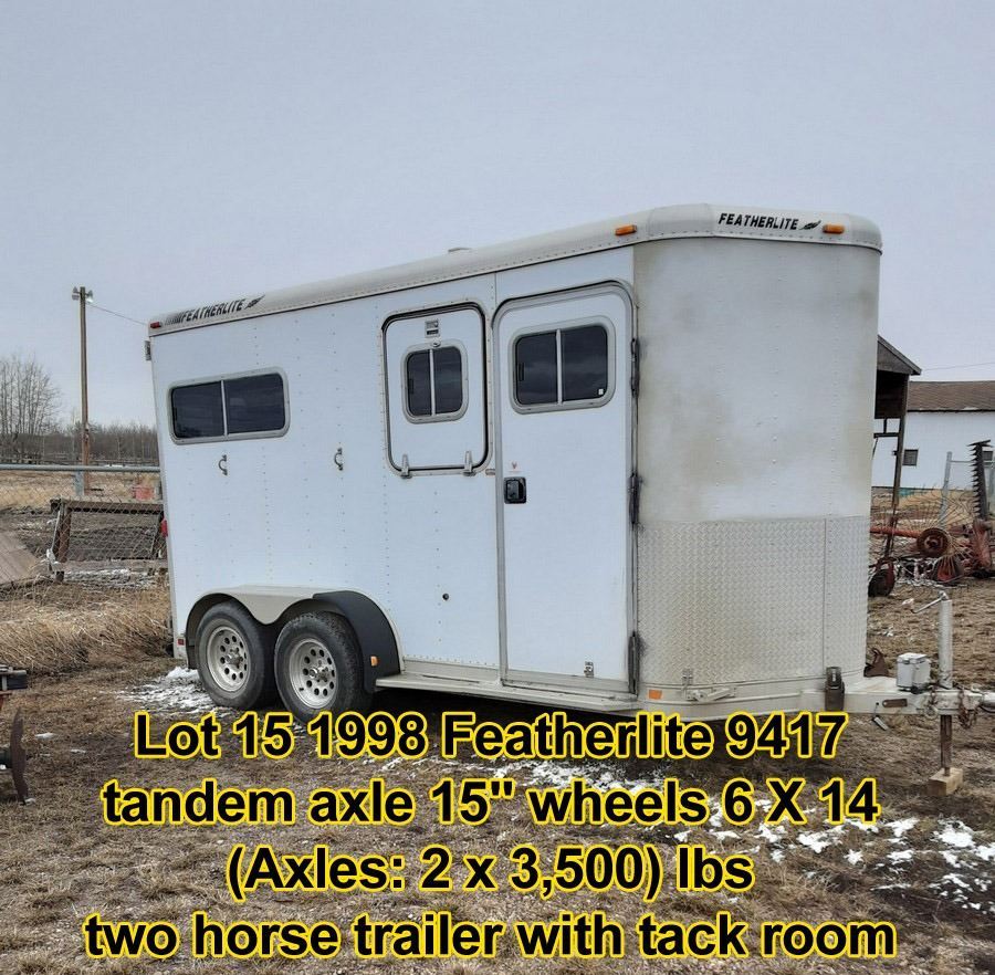 1998 Featherlite 9417 tandem axle 15% wheels 6x14 (axles: 2x3500)lbs ...