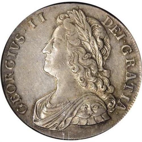 Great Britain George II Crown 1735, roses and