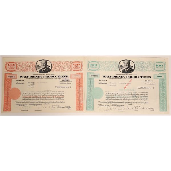 Walt Disney Stock Certificates 130171 walt-disney-stock-certificates-130171