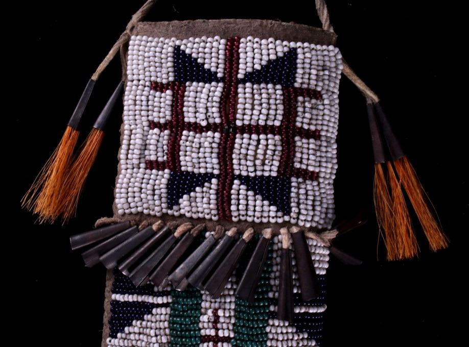 Lakota Sioux Beaded Hide & Parfleche Knife Sheath