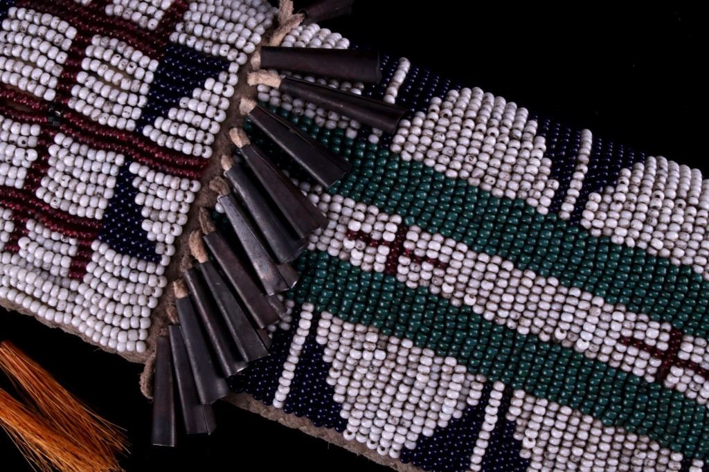 Lakota Sioux Beaded Hide & Parfleche Knife Sheath