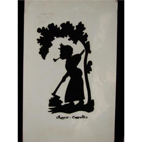 Carew Rice (SC,1899-1971) Black Flocked Silhouette Print