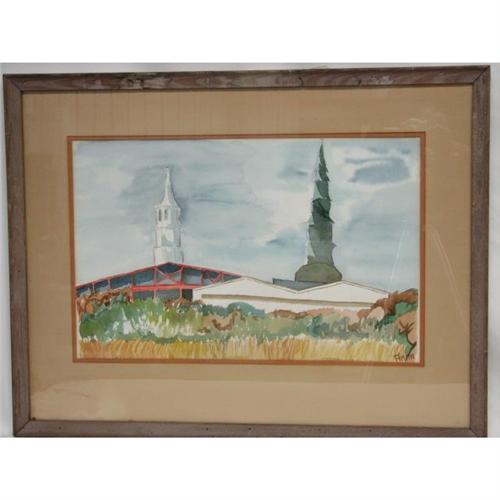 Anna Colquitt Hunter Watercolor THE SENTINELS Savannah Artist.