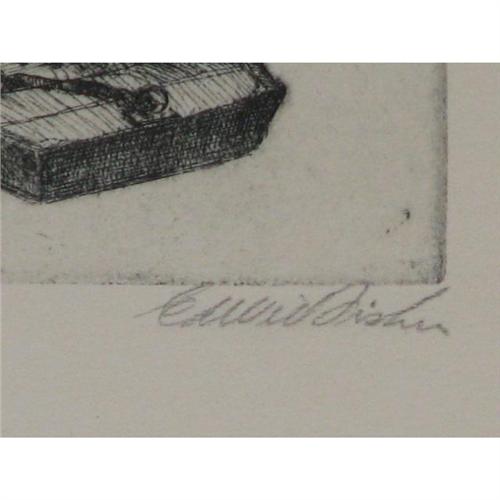 Edwill Fisher Drypoint WPA Etching Ohio River