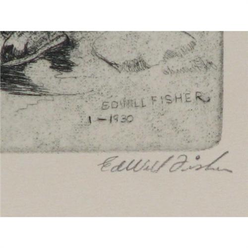 Edwill Fisher Drypoint Etching Ohio River