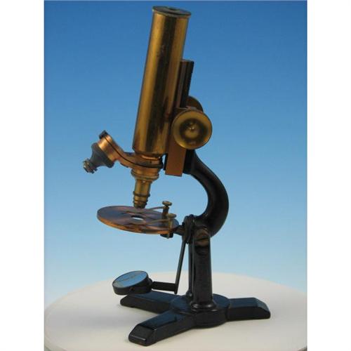 19thC Brass Monocular Microscope JAS.W. Queen & Co
