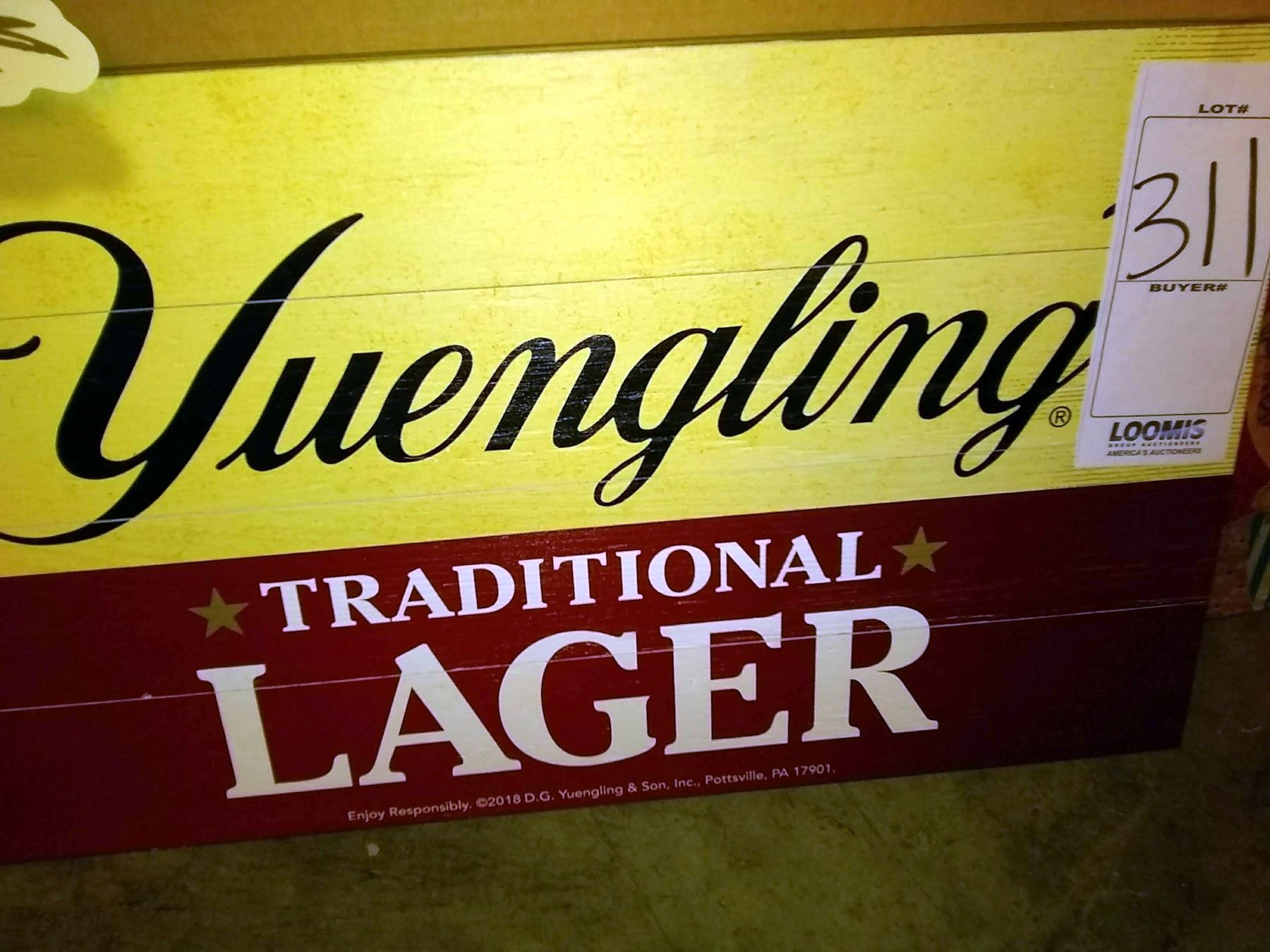 Wood Yuengling Traditional Lager Sign, New in Box, 52" x 18"
