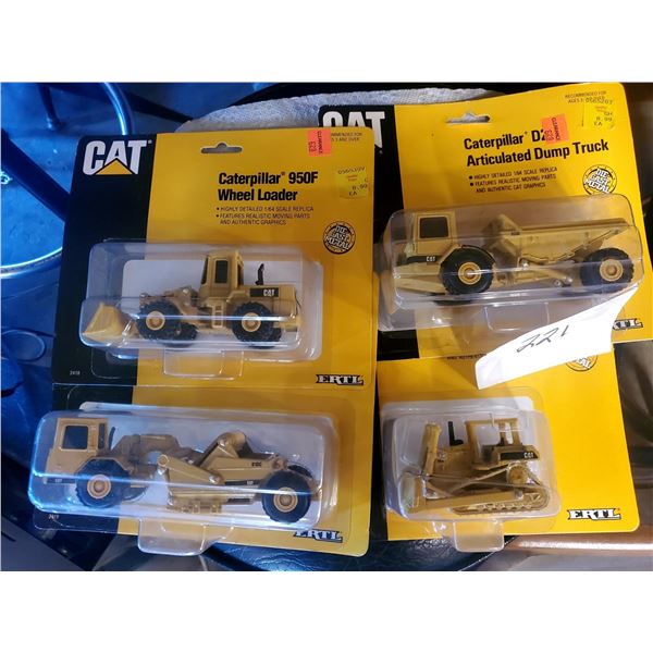 Vintage Caterpillar Loader, Dump Truck, Scraper