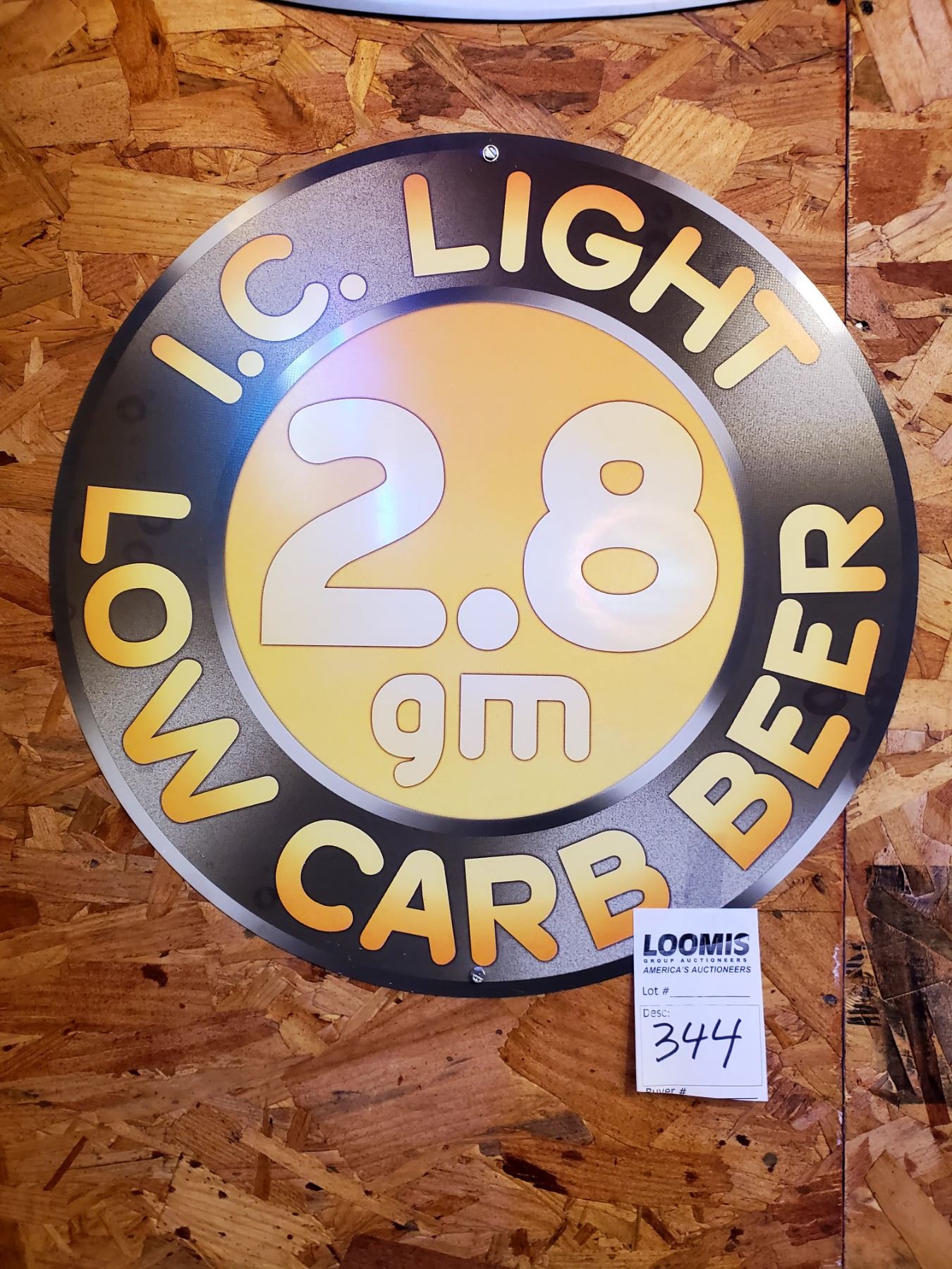 IC Light Low Carb Beer Sign, 18" Dia.