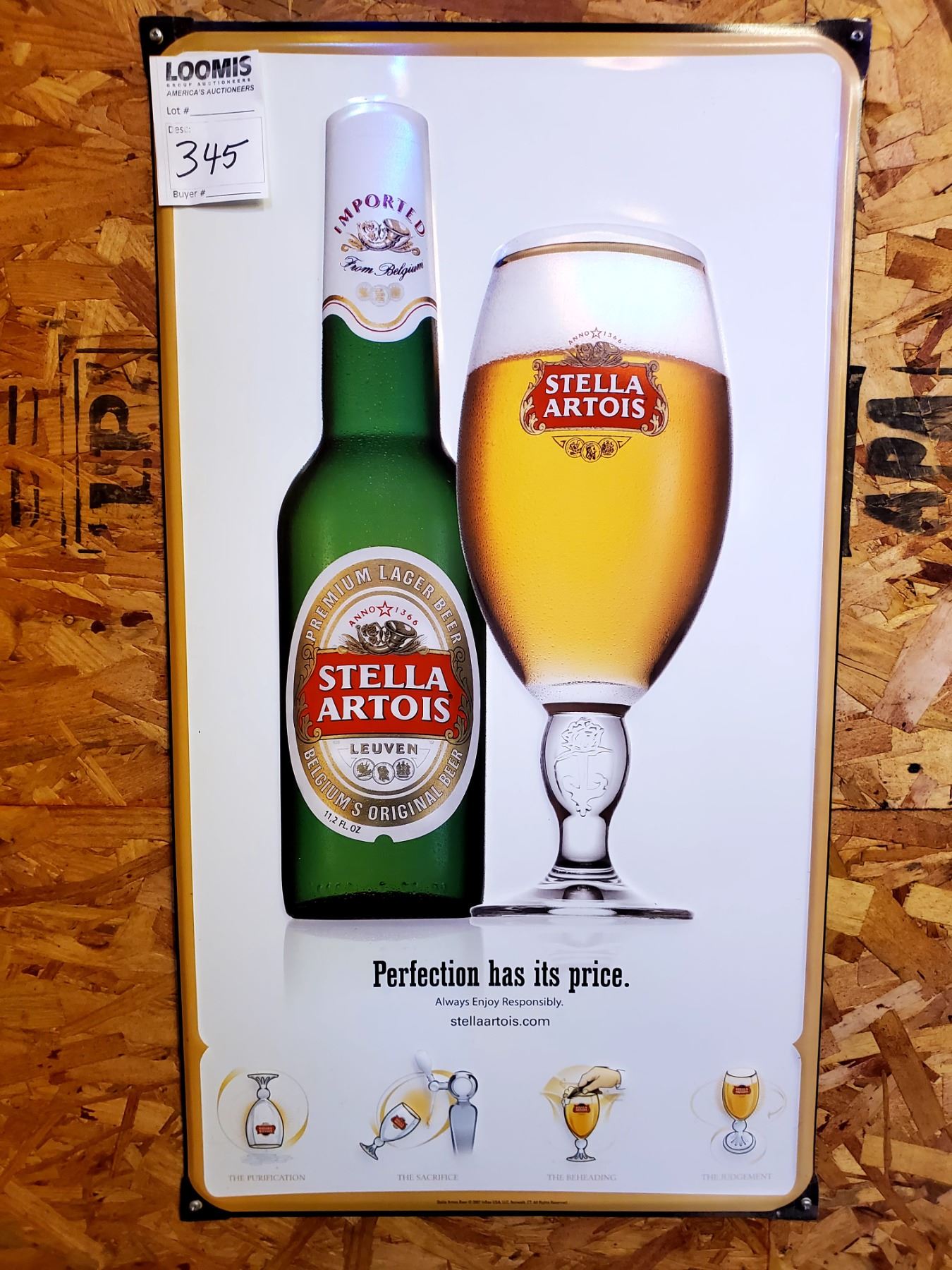 Stella Artois Metal Beer Sign, 17.5" x 32"
