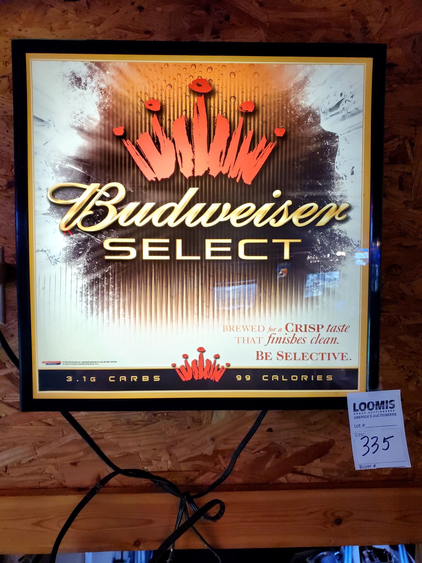 Budweiser Select 18" x 18" Resin Light Up Sign