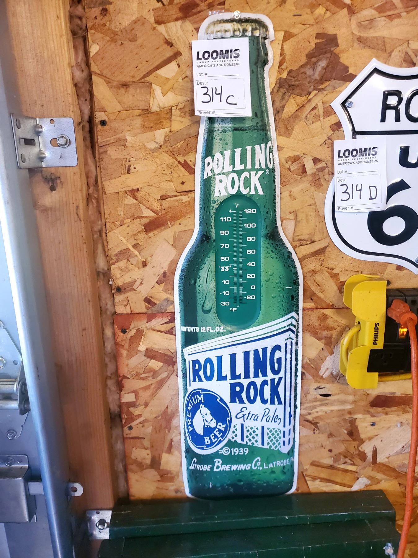 Rolling Rock Bottle Beer Tin Sign, 29.5" x 8"