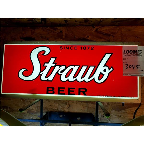 Vintage Straub Bear Resin Light Up Sign, 19" x 9"
