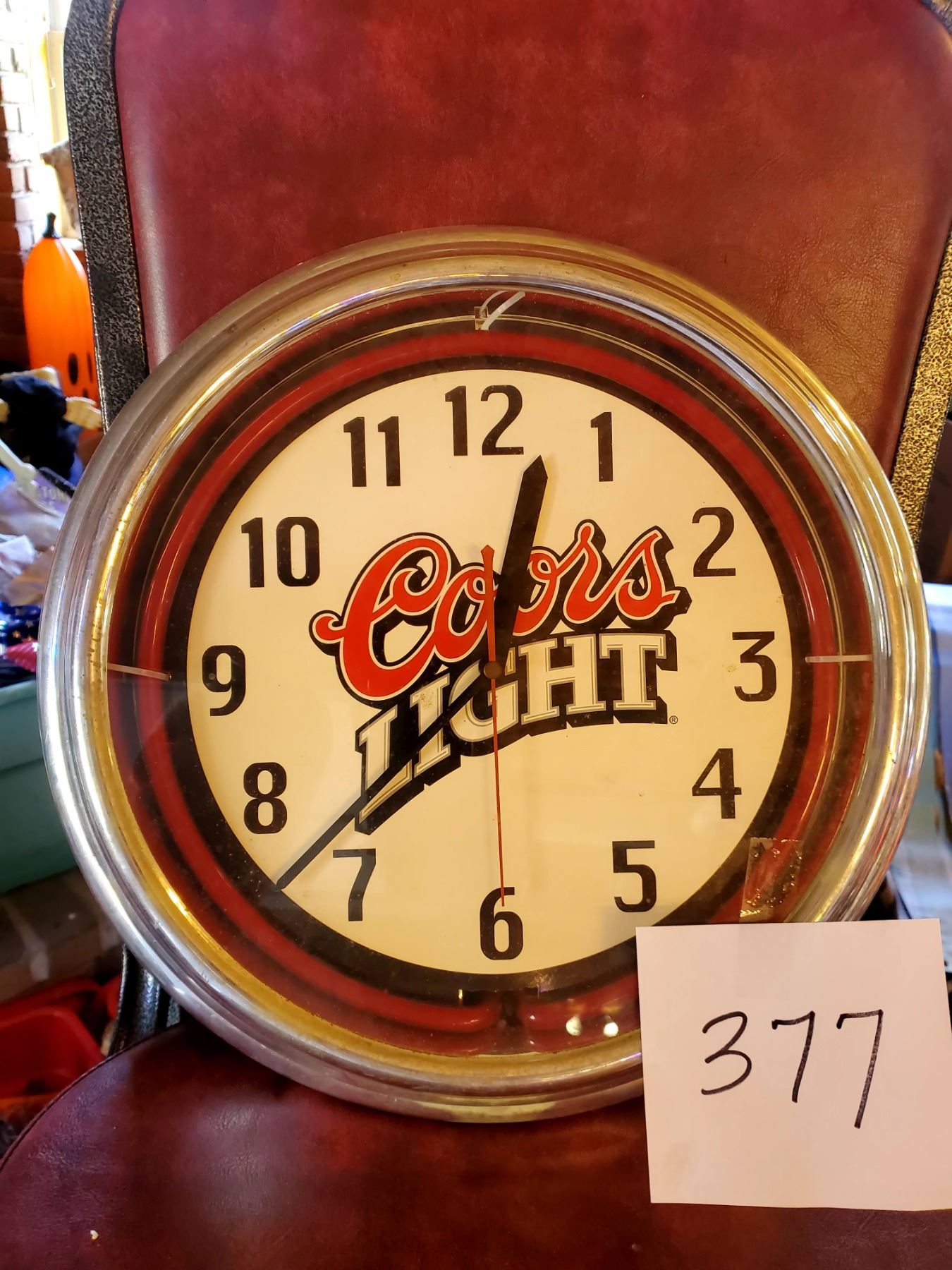 Coors Light Battery Operated Wall Clock, 15" Dia.