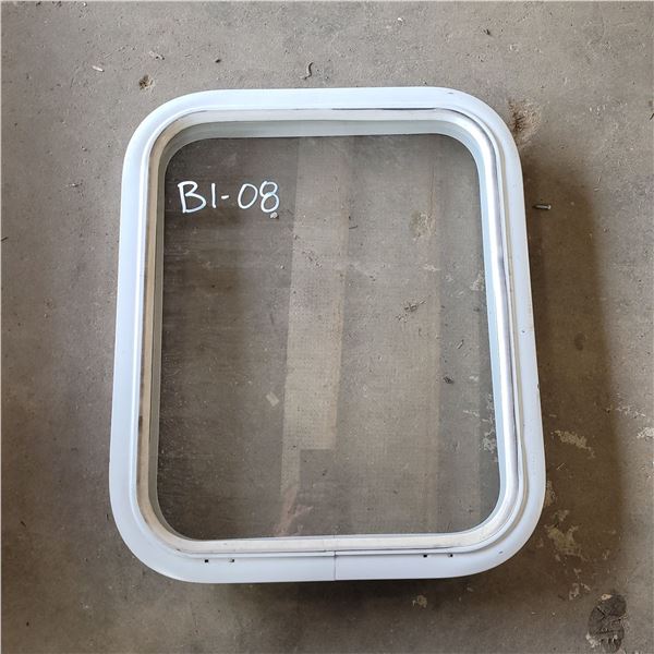 Used White Radius Non-Opening Window : 22 X 18 X 2" D