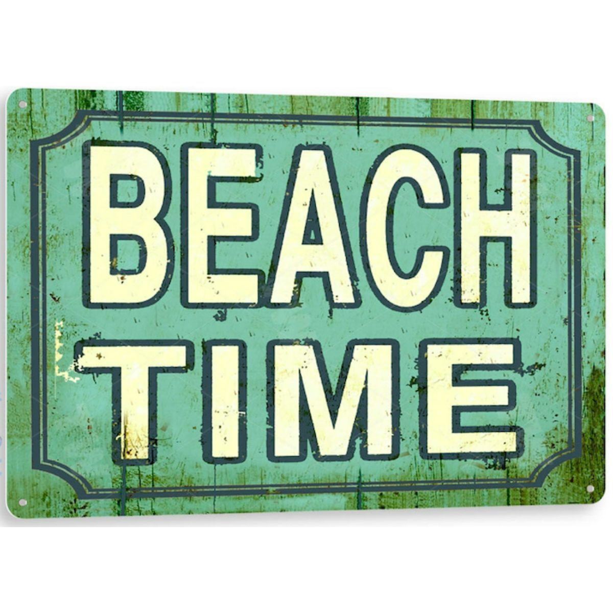 Beach Time Decorative Metal Sign